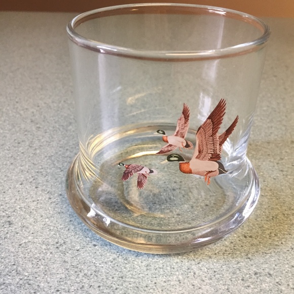 Dining | Barware 8 Z Rocks Glass Mallard Ducks In Flight Hand Painted ...